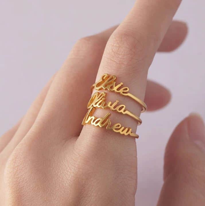 Personalised Name Ring - Charm Bear