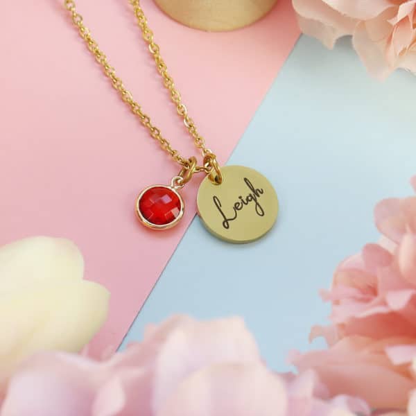 Personalised Birthstone Necklace - Charm Bear