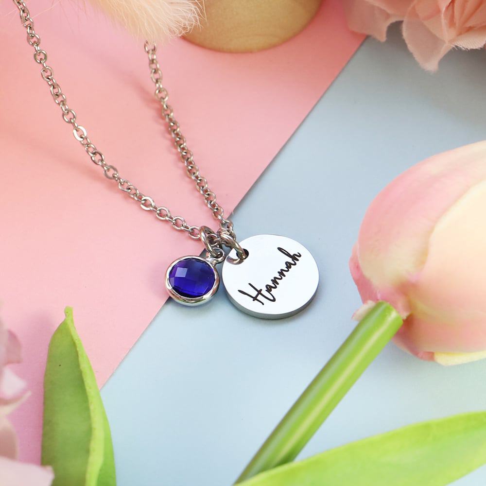 Personalised Birthstone Necklace - Charm Bear